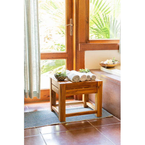 MasayaCo. Tola 18" W Teak Shower Bench & Reviews | Wayfair